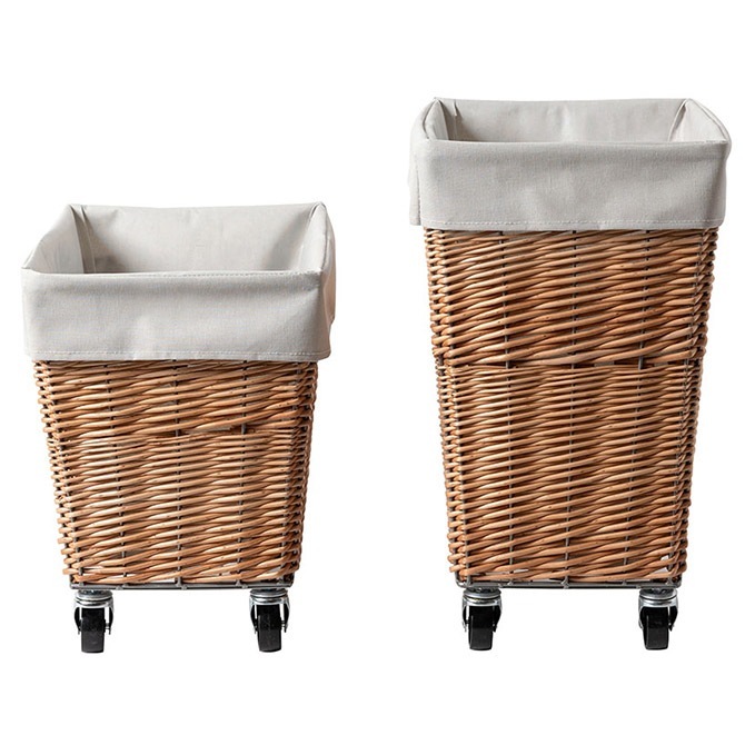 収納 かご キャスター付き 洗濯 BRID Olika ウィロー ランドリーバスケット キャスター付き 28L バスケット ワイヤー | 雑貨,収納用品 | Nester