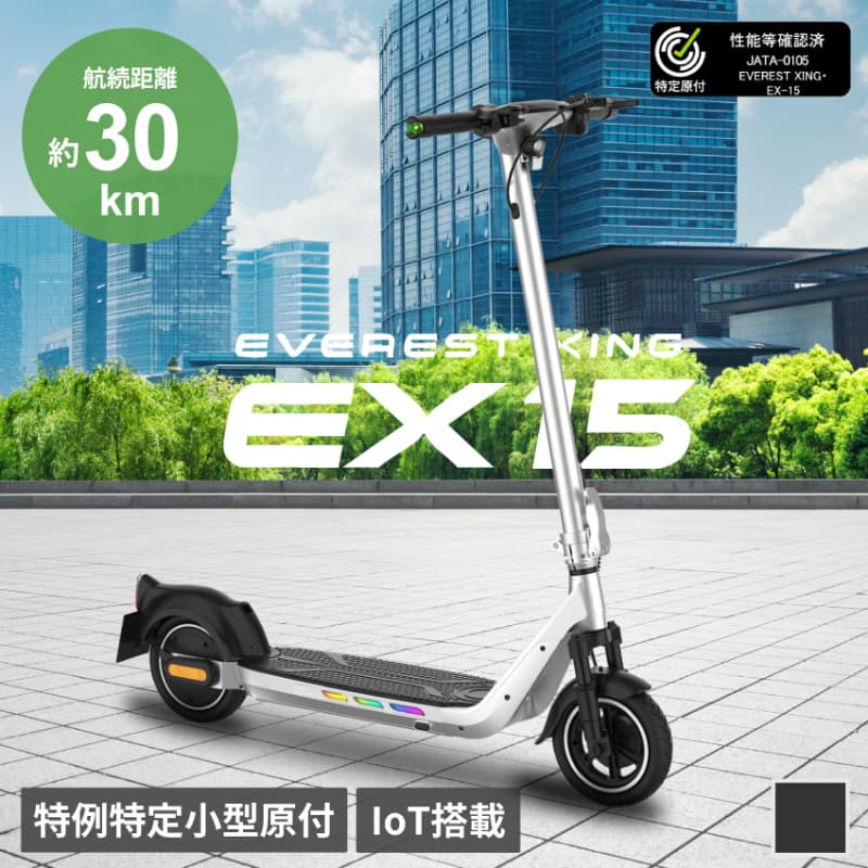 EVEREST XING EX15 特例特定小型原動機付自転車 ピークシルバー ストレートブラック | GBFT Online 公式通販サイト