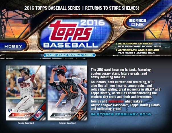 MLB 2016 TOPPS SERIES 1 JUMBO BOX（送料無料）