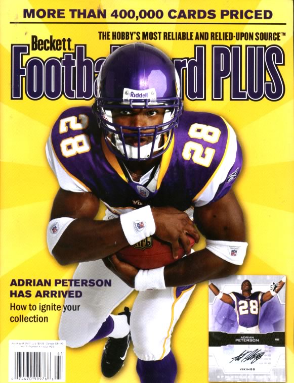 BECKETT FOOTBALL CARD PLUS JULY/AUGUST 2007