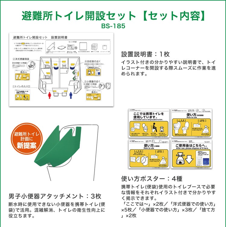 サニタクリーン 避難所トイレ開設セット 100回分 BS-185 ｜ あんしんの殿堂 防災館