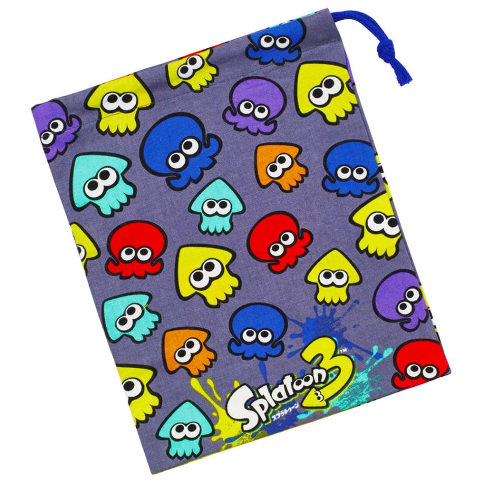 コップ袋 コップ入れ 巾着袋 スプラトゥーン 3 SKATER スケーター 子供 こども キッズ 男の子 歯ブラシホルダー付 サイズ210×150mm 621932-KB62 メ