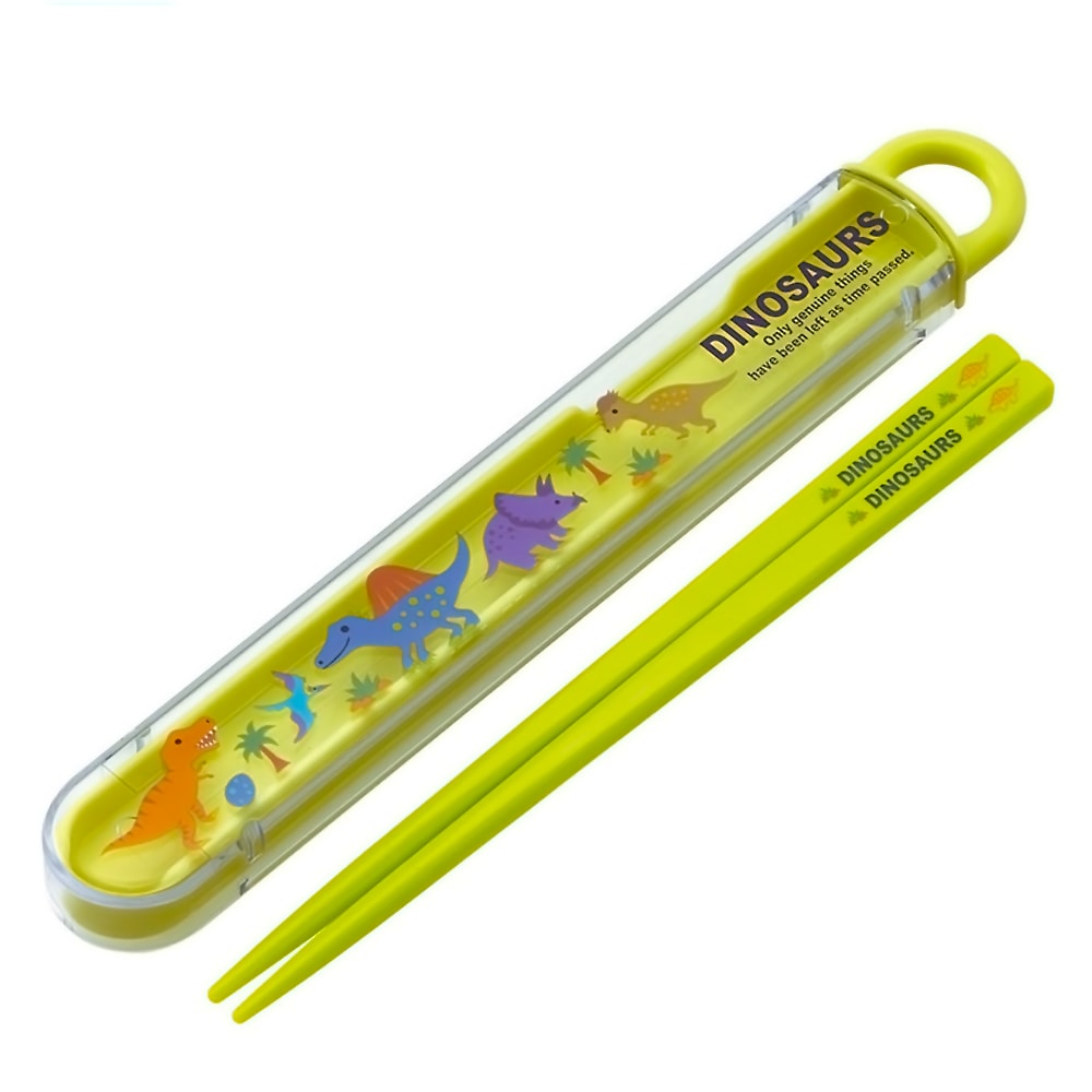 弁当用箸 ディノサウルス ピクチャーブック NEW スライド箸＆箸箱セット SKATER スケーター 子供 箸16.5cm スライド式 ストッパー付 名前シール付 667206-ABS2AMAG メ