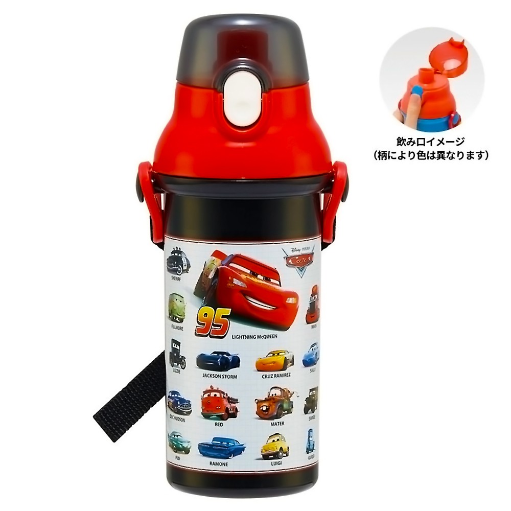 水筒 カーズ 25 直飲みプラワンタッチボトル SKATER スケーター 子供 ワンプッシュ式 容量480ml 食洗機対応 抗菌 超軽量 689192-PSB5SANAG 宅