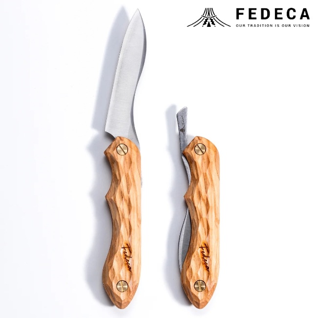 フェデカ FEDECA 折畳式料理ナイフ 名栗オリーブ (ステンレス鋼/銀紙三号) | ガレージキャンプストア GarageCampStore