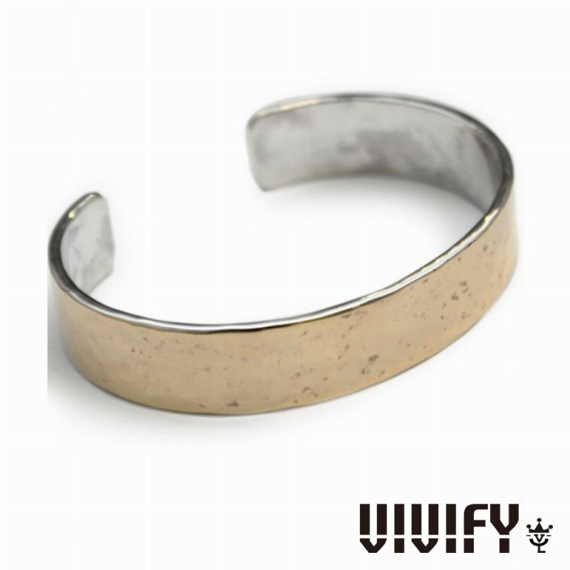 VIVIFY ビビファイ アクセサリー ブレスレット バングル シルバー ゴールド 槌目 Hallmarks K10Gold Wide Bangle|大人のための上質なシルバーアクセサリー通販 ...
