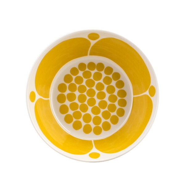 アラビア Arabia ボウル 17cm 2点セット ペア スンヌンタイ 皿 食器 磁器 1028203 Sunnuntai Plate Deep Yellow/White おしゃれ 北欧 ...