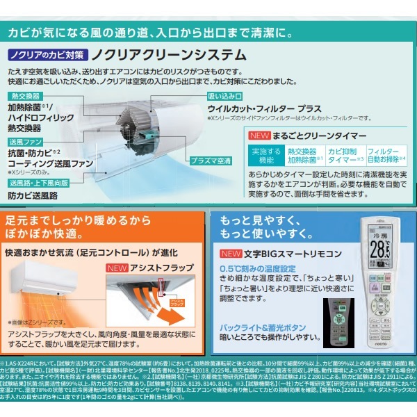 エアコン 14畳 4.0kw 富士通ゼネラル nocria ノクリア Zシリーズ 単相200V 熱交換器加熱除菌 AS-Z404R2-W【関東～四国は送料無料！(離島除く)】 | エアコン ...