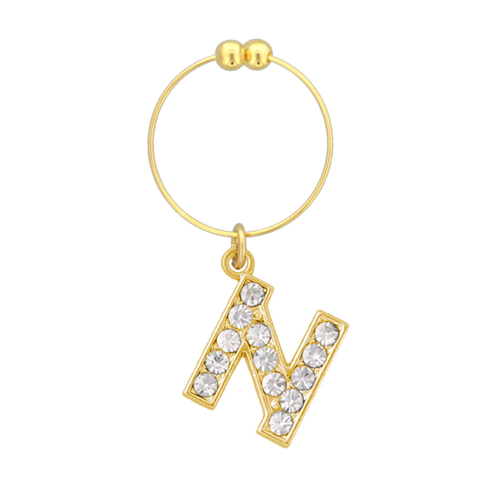 グラスマーカー イニシャルチャーム 台紙入り ゴールド PE128 （N）｜パーツ材料の通販 大王製作所オンラインショップ