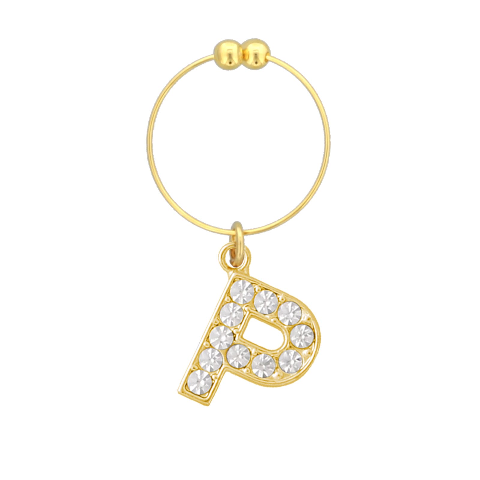 グラスマーカー イニシャルチャーム 台紙入り ゴールド PE128 （P）｜パーツ材料の通販 大王製作所オンラインショップ