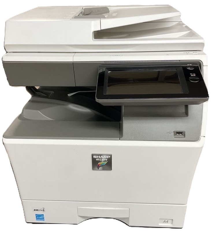 SHARP シャープ カラー複合機 MX-C305W AirPrint PostScript 無線LAN カラー4,312枚 モノク3,413枚 A4 モパイル端末対応 通電確認済
