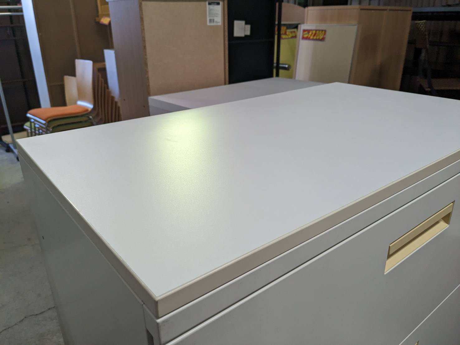 okamuraI製 4段ラテラル書庫 SAデュオライン 4CG5ZC ZA75 天板付き 鍵付き W800×D450×H1205