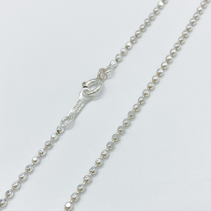 SV925ネックレス(カットボールチェーン)/SVBCH1845/φ1.8mm/45cm/1本｜作ろ！ドットコム プレシオサラインストーン・ビーズ・アクセサリーパーツの通販