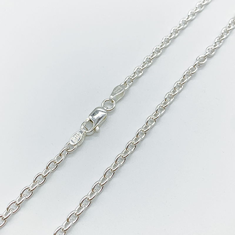 SV925ネックレス(丸線小判)/SVCL8050/線径0.8mm/50cm/1本｜作ろ！ドットコム プレシオサラインストーン・ビーズ・アクセサリーパーツの通販