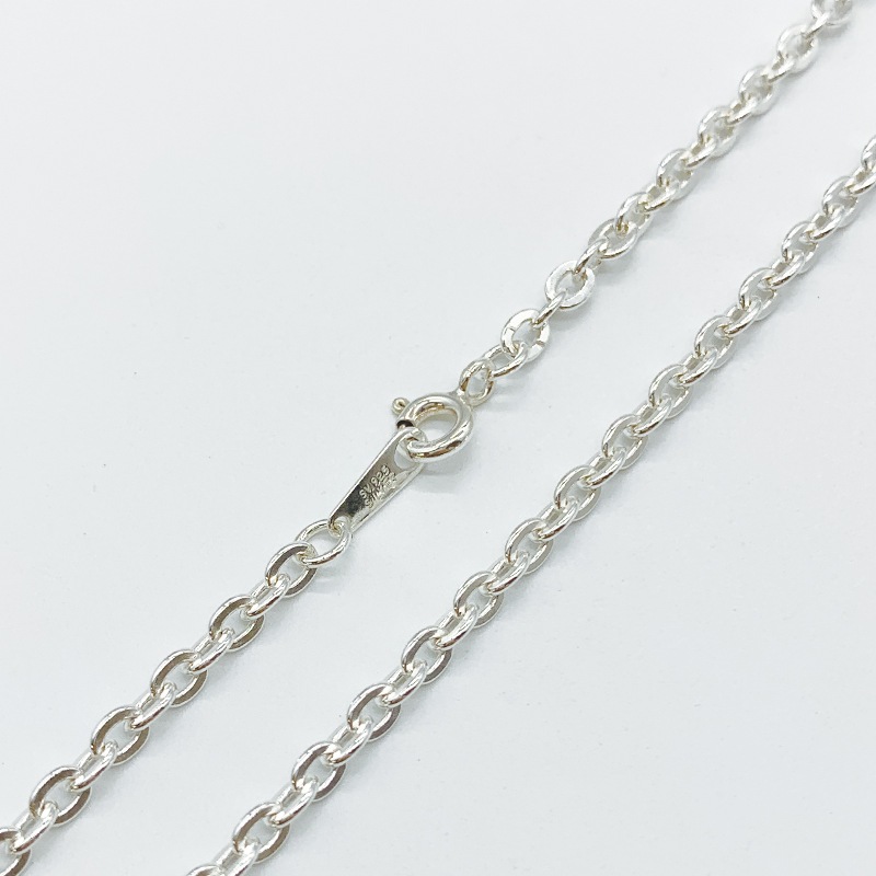 SV925ネックレス(潰し小判)/SVCLF8045/線径0.8mm/45cm/1本｜作ろ！ドットコム プレシオサラインストーン・ビーズ・アクセサリーパーツの通販