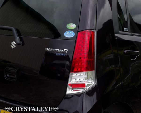 MH23S ワゴンR ファイバーフルLEDテールランプV2 (MJ23S AZワゴン) 【流れるウインカー仕様】 レッドクリアー