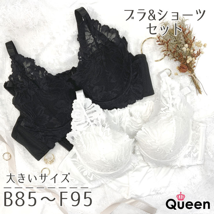 ブラジャー ショーツセット 上下セット ブラセット 下着 大きいサイズ レディース B85 B90 B95 C85 C90 C95 D85 D90 D95 D100 E80 E85 E90 ...