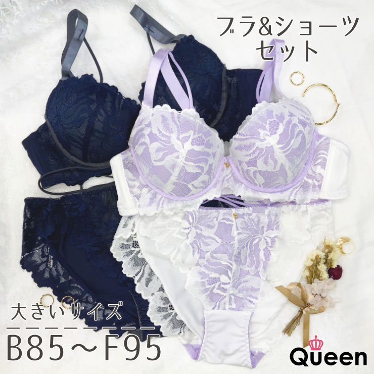 ブラジャー ショーツセット 上下セット ブラセット 下着 大きいサイズ レディース B85 B90 B95 C85 C90 C95 D85 D90 D95 D100 E80 E85 E90 ...