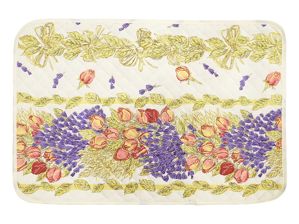 フランス製キルティングランチョンマット（両面使用可） FLMK-LVRS ラベンダーローズ | インテリアファブリック,ランチョンマット,南仏 ...