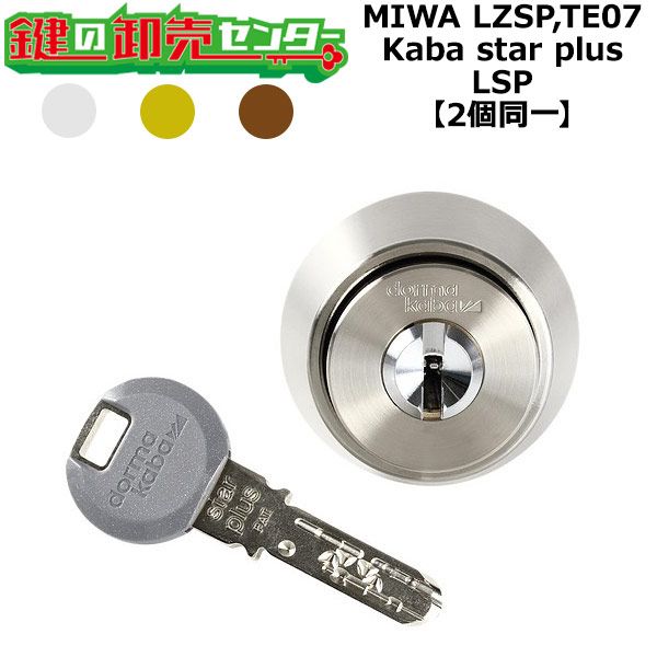 MIWA LZSP,TE07 鍵交換用 Kaba star plus,カバスタープラス LSP 2個同一シリンダー | フロント刻印・型番から探す,LZSP,TE-07 | 鍵の卸売りセンター ...