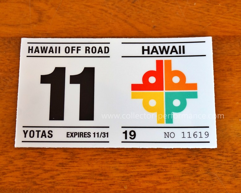 ハワイ HAWAII OFF ROAD YOTAS セーフティーチェック/インスペクション ステッカー | US & Hawaii GOODS ...