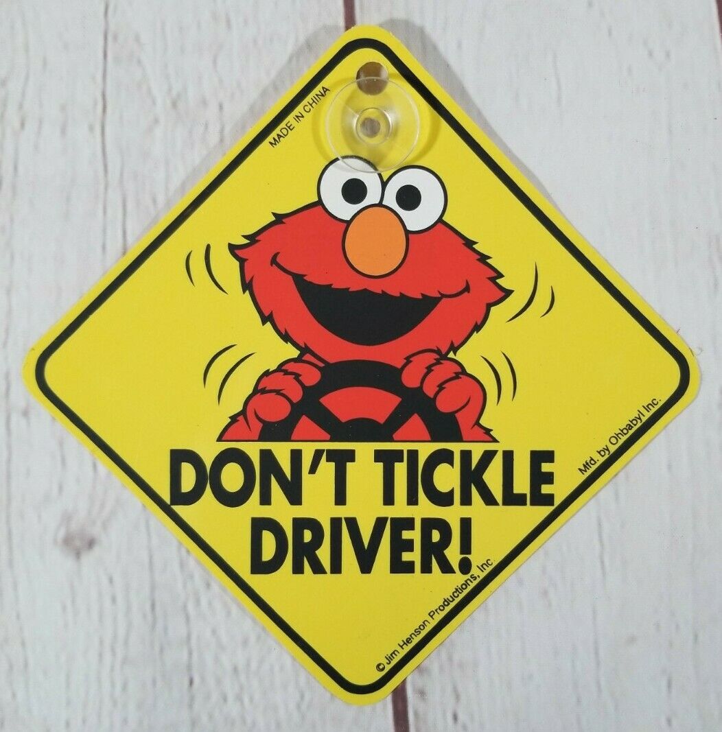 （取り寄せ対応！）Sesame Street Elmo Don't Tickle Driver Sign セサミストリート エルモ サイン ...