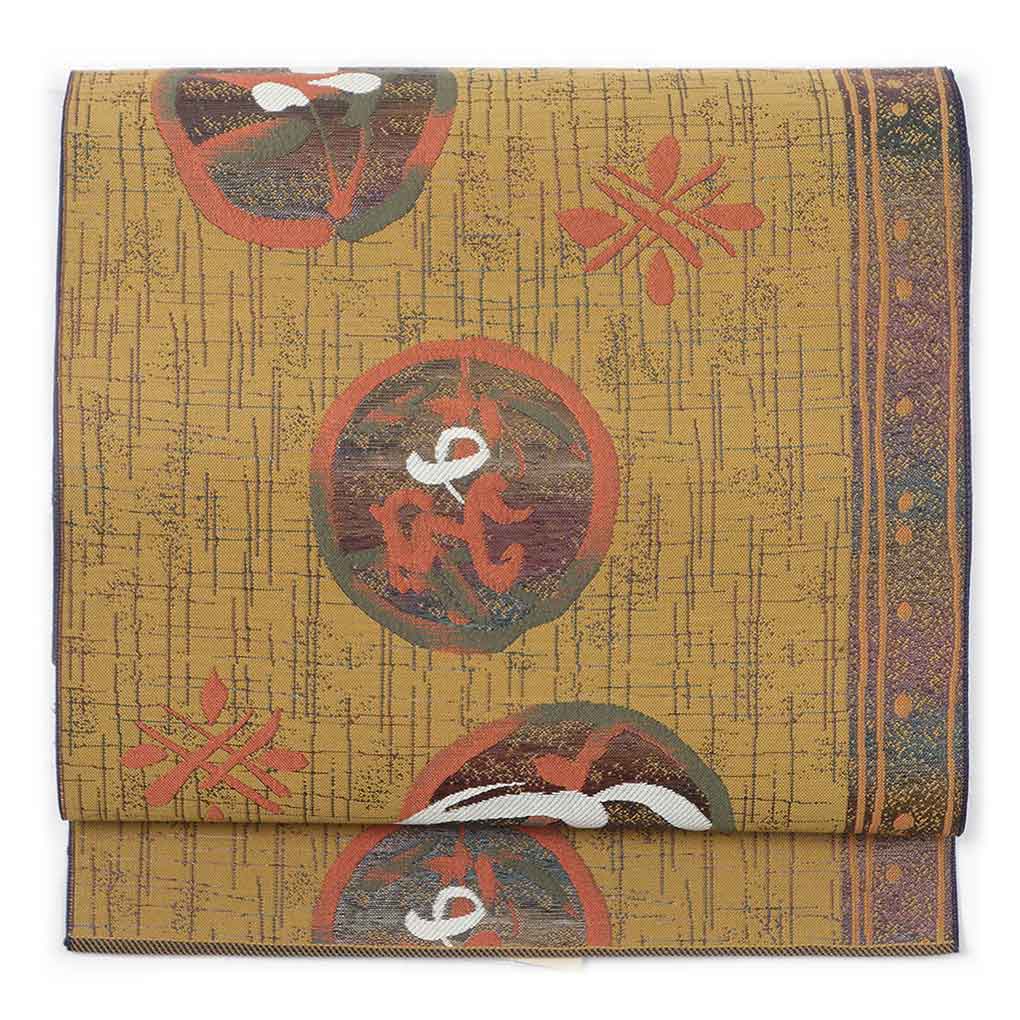 リサイクル 名古屋帯 幅31cm 長さ355cm レディース 抽象柄 秋冬春用 正絹（シルク）茶色 美品 リサイクル リメイク リユース【ランクA】 | リサイクル着物,名古屋帯 ...