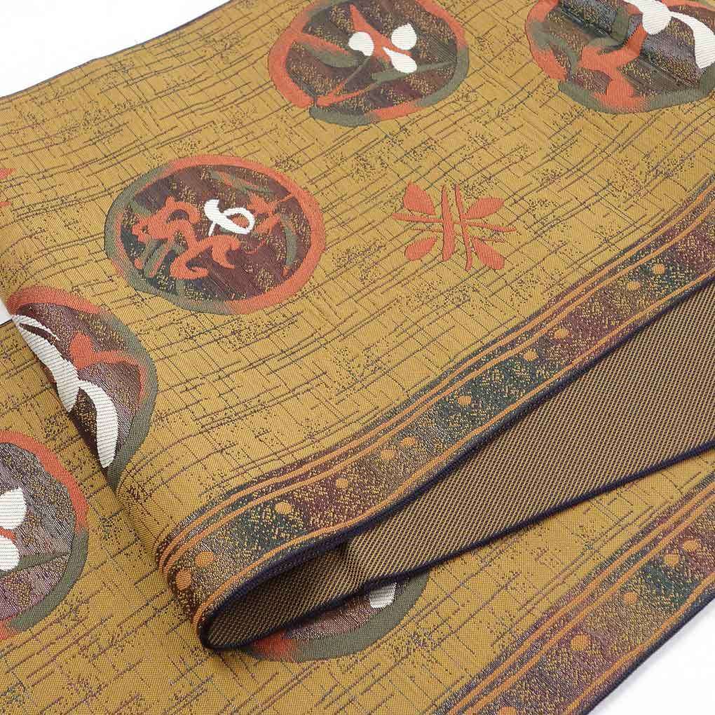 リサイクル 名古屋帯 幅31cm 長さ355cm レディース 抽象柄 秋冬春用 正絹（シルク）茶色 美品 リサイクル リメイク リユース【ランクA】 | リサイクル着物,名古屋帯 ...