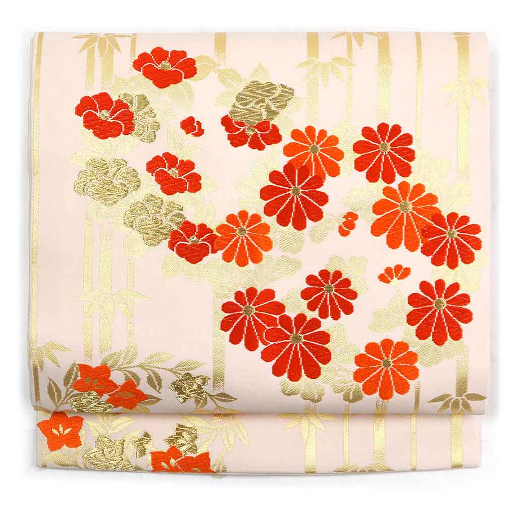 リサイクル 名古屋帯 幅30cm 長さ355cm レディース 花柄 秋冬春用 正絹（シルク）ピンク地 美品 リサイクル リメイク リユース【ランクA】 | すべての商品 | リサイクル着物通販 ...