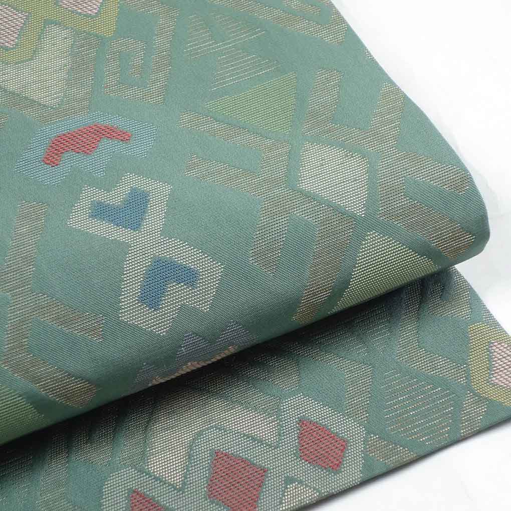 リサイクル 名古屋帯 幅30cm 長さ372cm レディース 抽象柄 秋冬春用 正絹（シルク）緑地 美品 リサイクル リメイク リユース【ランクA】 | すべての商品 | リサイクル着物通販 ...