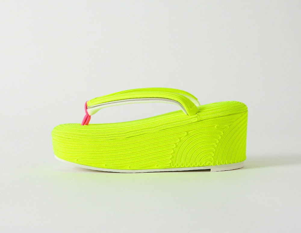 コード刺繍草履(ネオンイエロー) SAK-ks-08-m-ny | さく研究所 | ゴフクヤサン・ドットコム