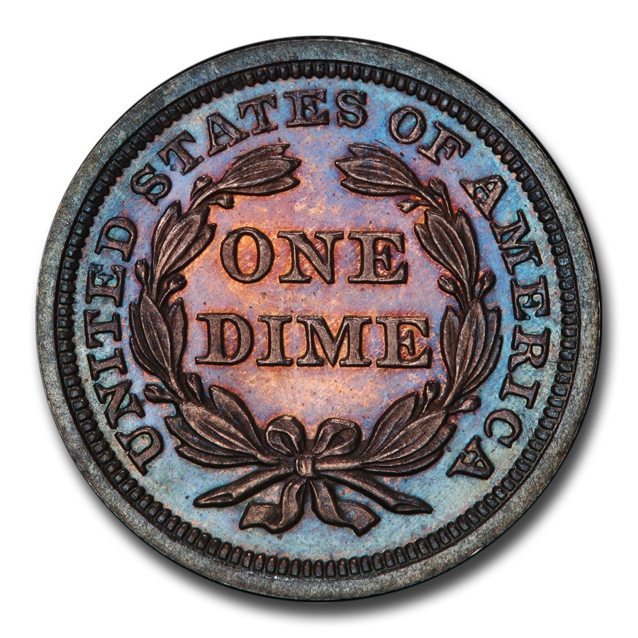 1856年 シーテッド リバティ ダイム 銀貨 10セント イーグル アメリカ合衆国造幣局 フィラデルフィア PR-66 PCGS (Small Date) アンティークコインの販売 | 金貨 ...