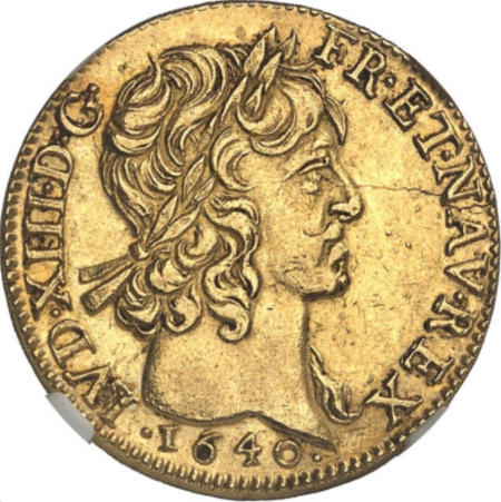 【レア度2-R2】フランス 1640-A年 ルイ13世 1ルイドール金貨 NGC-AU58 | アンティークコイン米・欧州・英・仏・独 ...