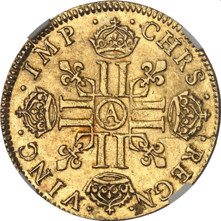 【レア度2-R2】フランス 1640-A年 ルイ13世 1ルイドール金貨 NGC-AU58 | アンティークコイン米・欧州・英・仏・独 ...