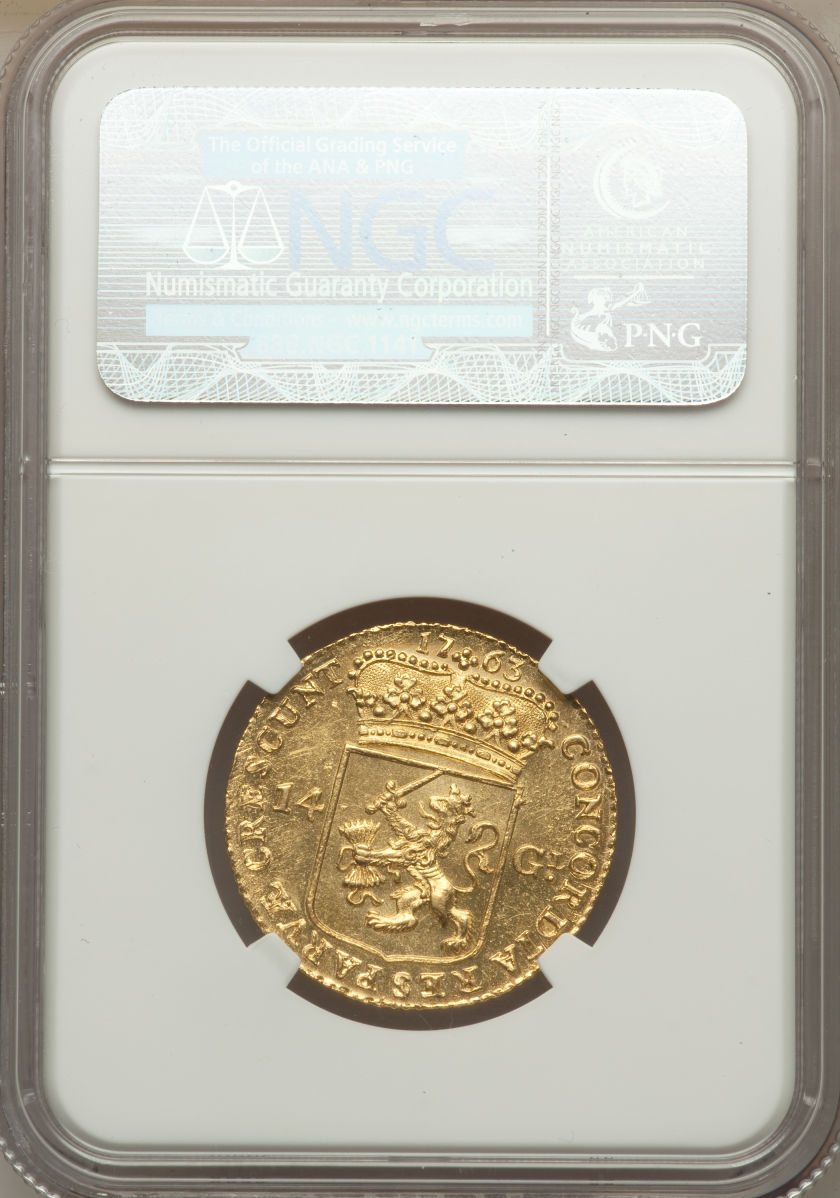 【動画あり】オランダ 14ギルダーNetherlands Utrecht. Provincial gold 14 Gulden 1763 MS63 NGC | アンティークコイン 欧州 英国 ...