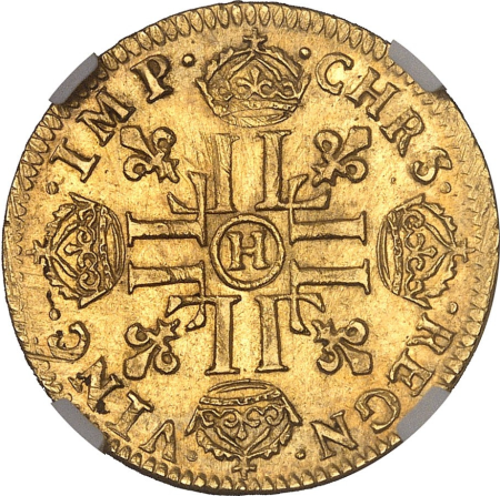 【レア度2-R2】フランス 1649-H年 ルイ14世 1ルイドール金貨 NGC-MS63 | アンティークコイン 欧州 英国・フランス・ドイツその他,フランス,ルイドール金貨 ...