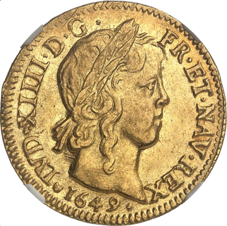 【レア度2-R2】フランス 1649-H年 ルイ14世 1ルイドール金貨 NGC-MS62 | アンティークコイン 欧州 英国・フランス・ドイツその他,フランス,ルイドール金貨 ...