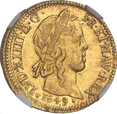 【レア度2-R2】フランス 1649-H年 ルイ14世 1ルイドール金貨 NGC-AU58 | アンティークコイン 欧州 英国・フランス・ドイツその他,フランス,ルイドール金貨 ...