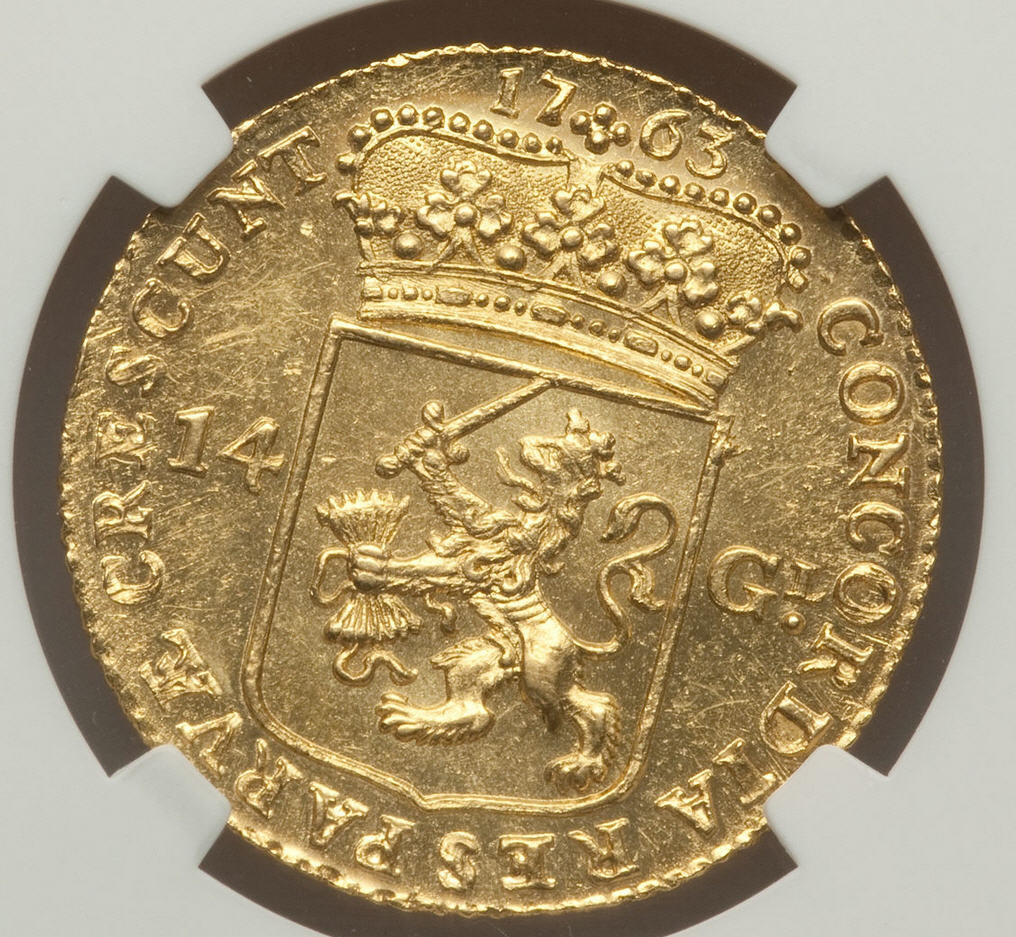 【動画あり】オランダ 14ギルダーNetherlands Utrecht. Provincial gold 14 Gulden 1763 MS63 NGC | アンティークコイン 欧州 英国 ...