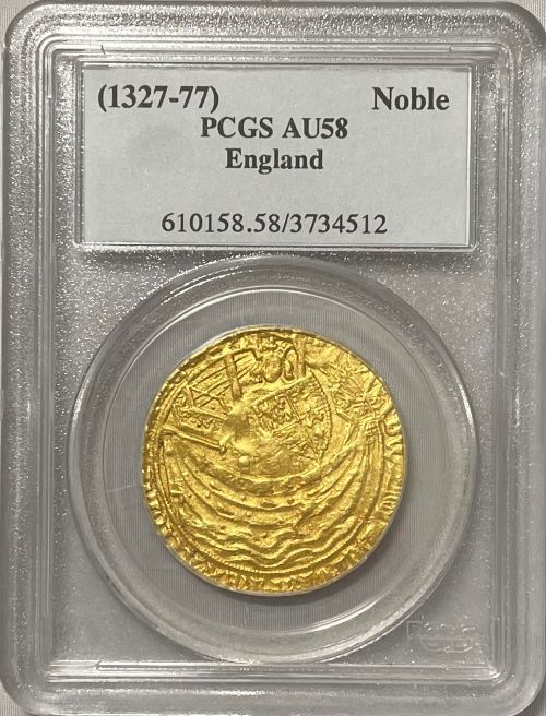 グレートブリテン 1327-77年 エドワード3世 ノーブル金貨 PCGS-AU58 Augustana Collection | アンティークコイン米・欧州・英・仏・独,イギリス,ゴールド ...