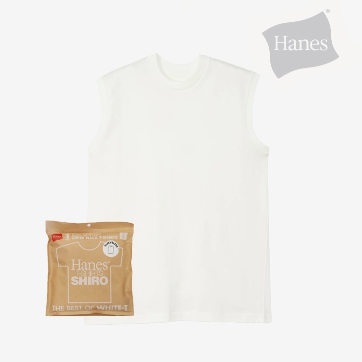 ・HANES｜Shiro Sleeveless T-Shirts 1P / ヘインズ/シロ スリーブ Tシャツ 1P/シロ # | ユニセックス,アパレル,Tシャツ | GO ON ...