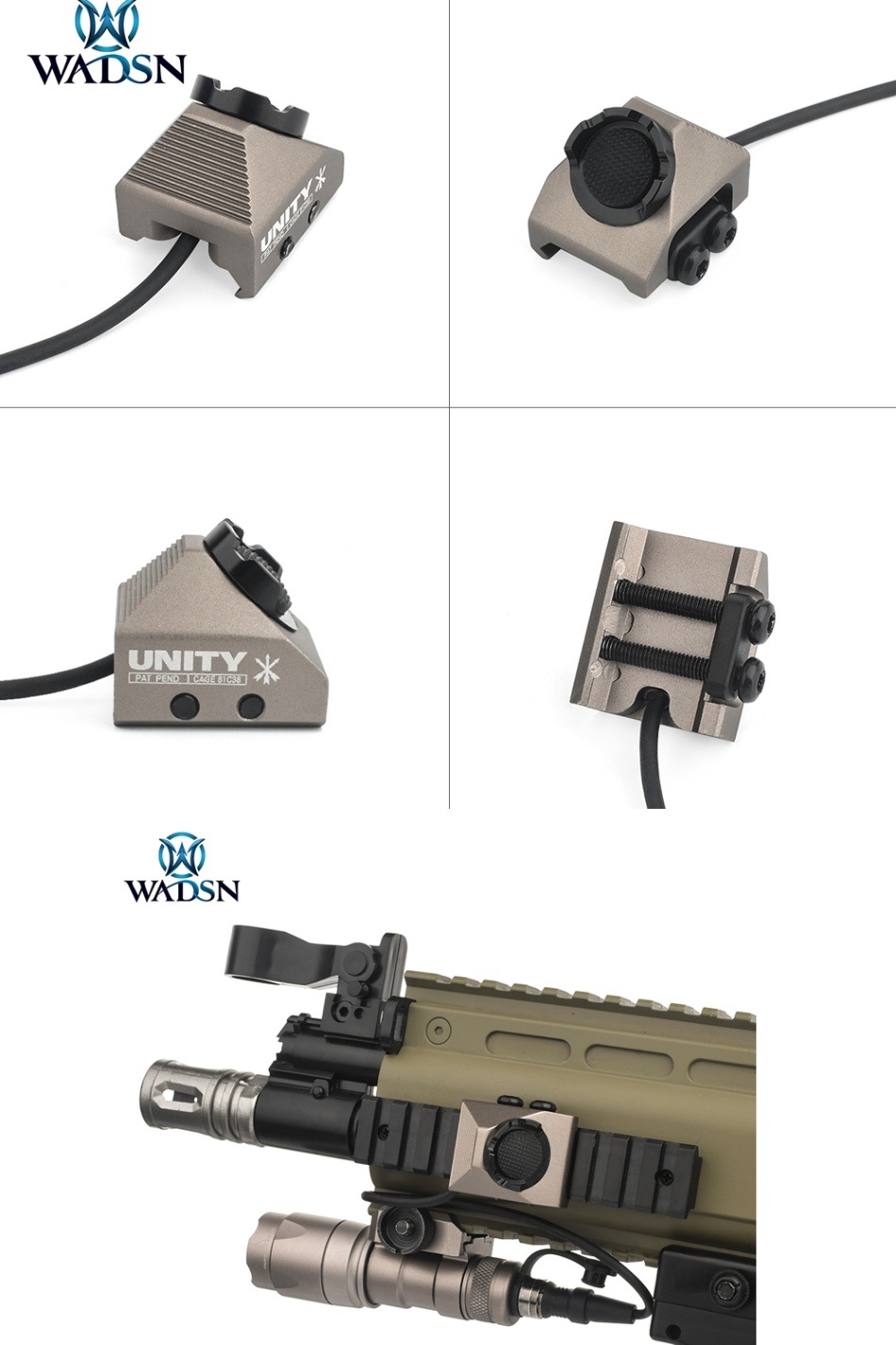 Element Modlite×UNITY Hot Buttonタイプ 20mmレール/Keymod/M-LOK用 DE（各タイプあり ...