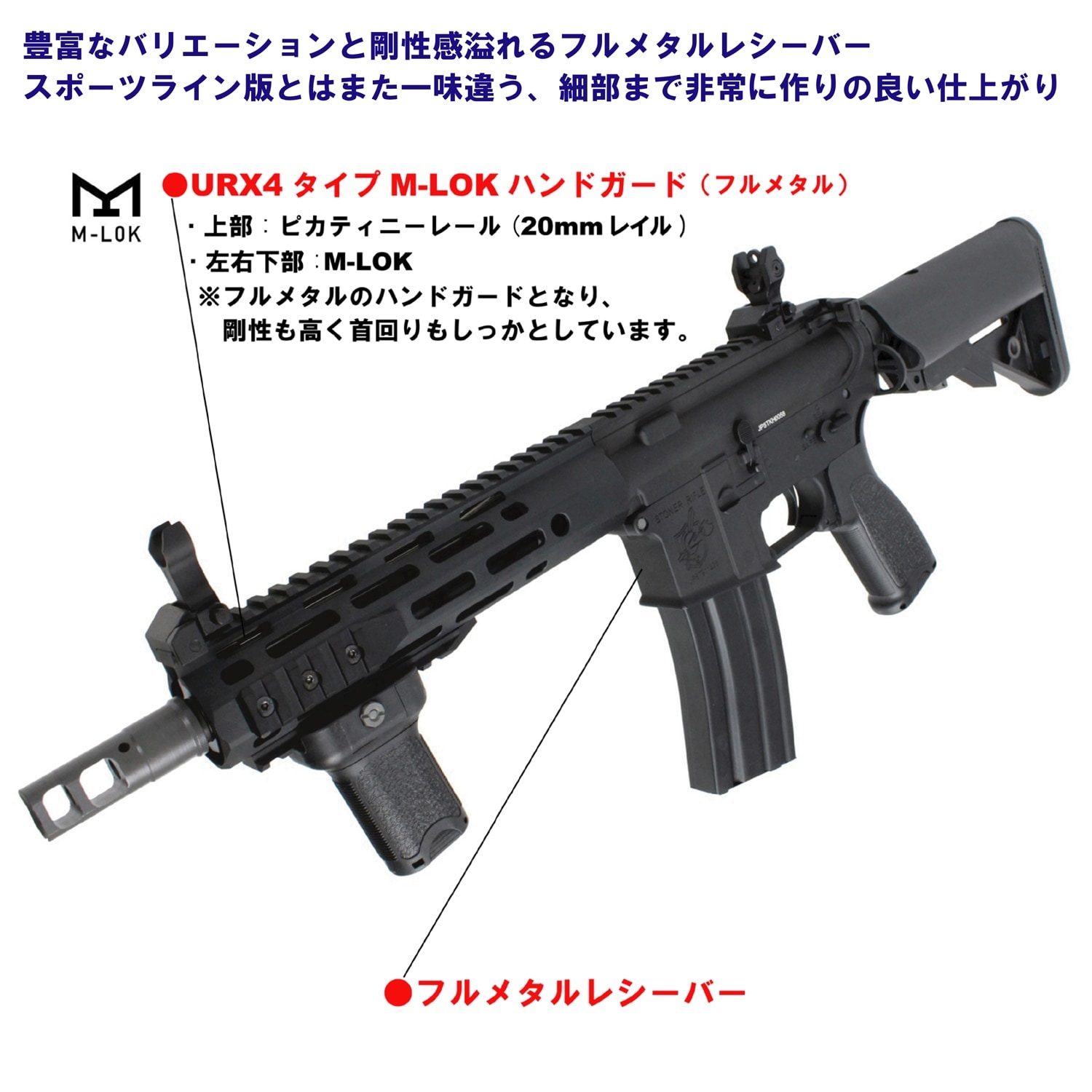 S&T M4 URX4 8.5inch M-LOK フルメタルG3電動ガン（電子トリガーシステム搭載）BK(COLT刻印)【180日間安心保証つき】 | メーカー別,S&T ...