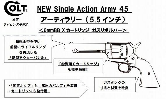マルシン NEW SAA 6mmXカートリッジ アーティラリー ABS/BK5.5 | ガスハンドガン本体,オールドガン's ...
