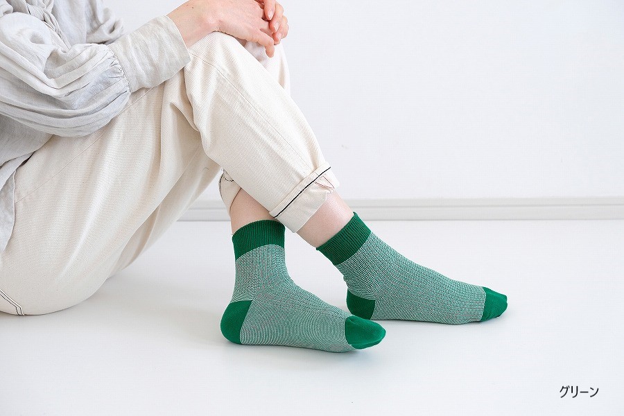 ショート丈のしましまソックス | lady's | 靴下のhacu