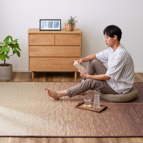 国産い草ラグ せとのと / 凪（なぎ） 約191×191cm 【2.5畳】 【裏貼り】