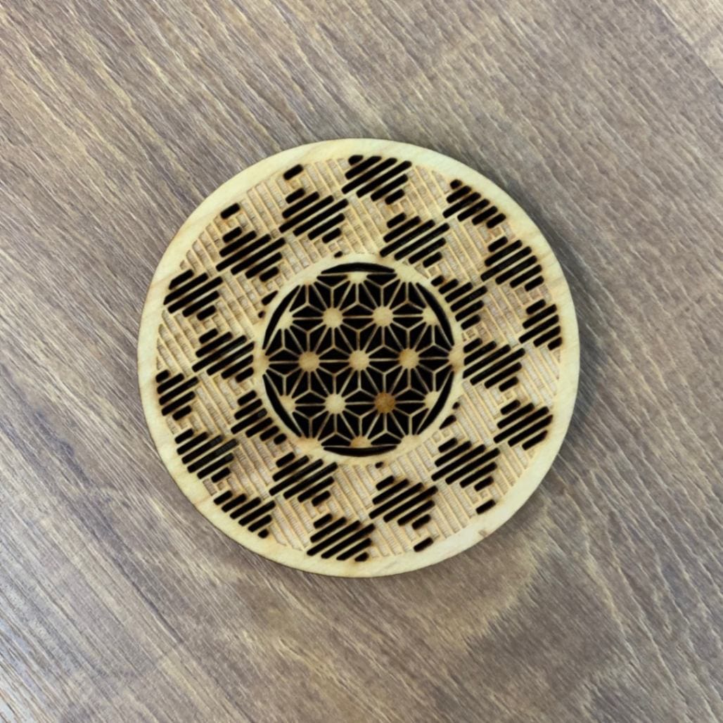 【伝統文様コースター】桝網代に麻の葉 | 雑貨／伝統文様工芸 | | 道の駅萩往還 ネットストア