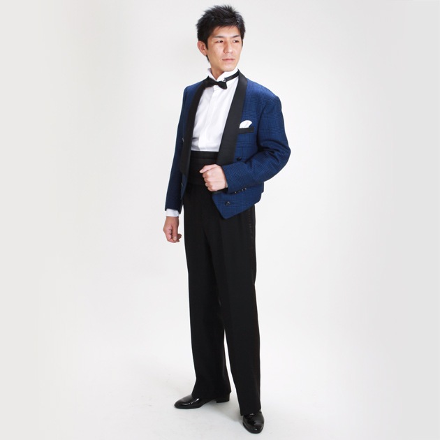 スペンサー タキシード レンタル】M・Lサイズ/165cm～172cm/青