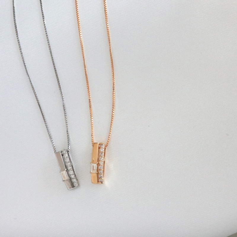 【toujours】 K18 YG イエローゴールド 0.12ct Bucket Cut バゲットカット ダイヤモンド ネックレス 45cm free 1175900070 | ネックレス ...