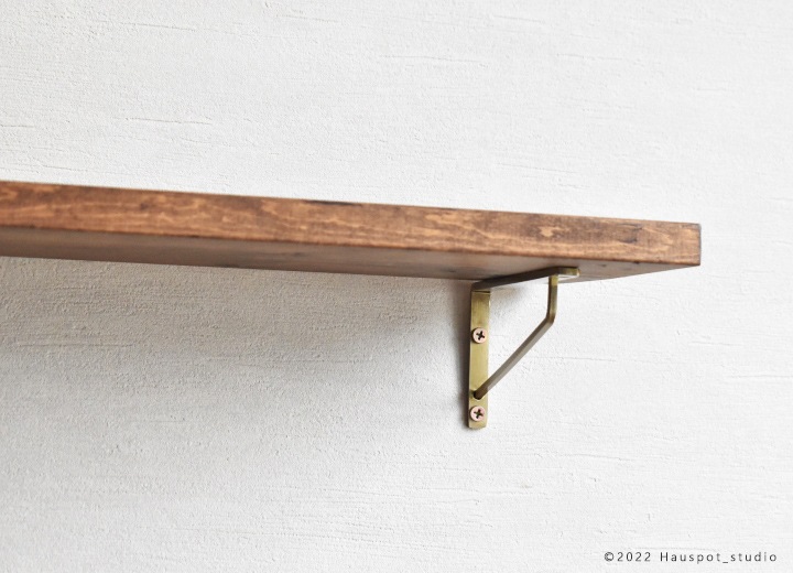 スタイリッシュアイアンブラケット 棚受け｜Mサイズ：18.5cm×9.5cm｜アンティークゴールド | インテリア雑貨,ウォールラック | Hauspot ～ハウスポット～ オンライン本店